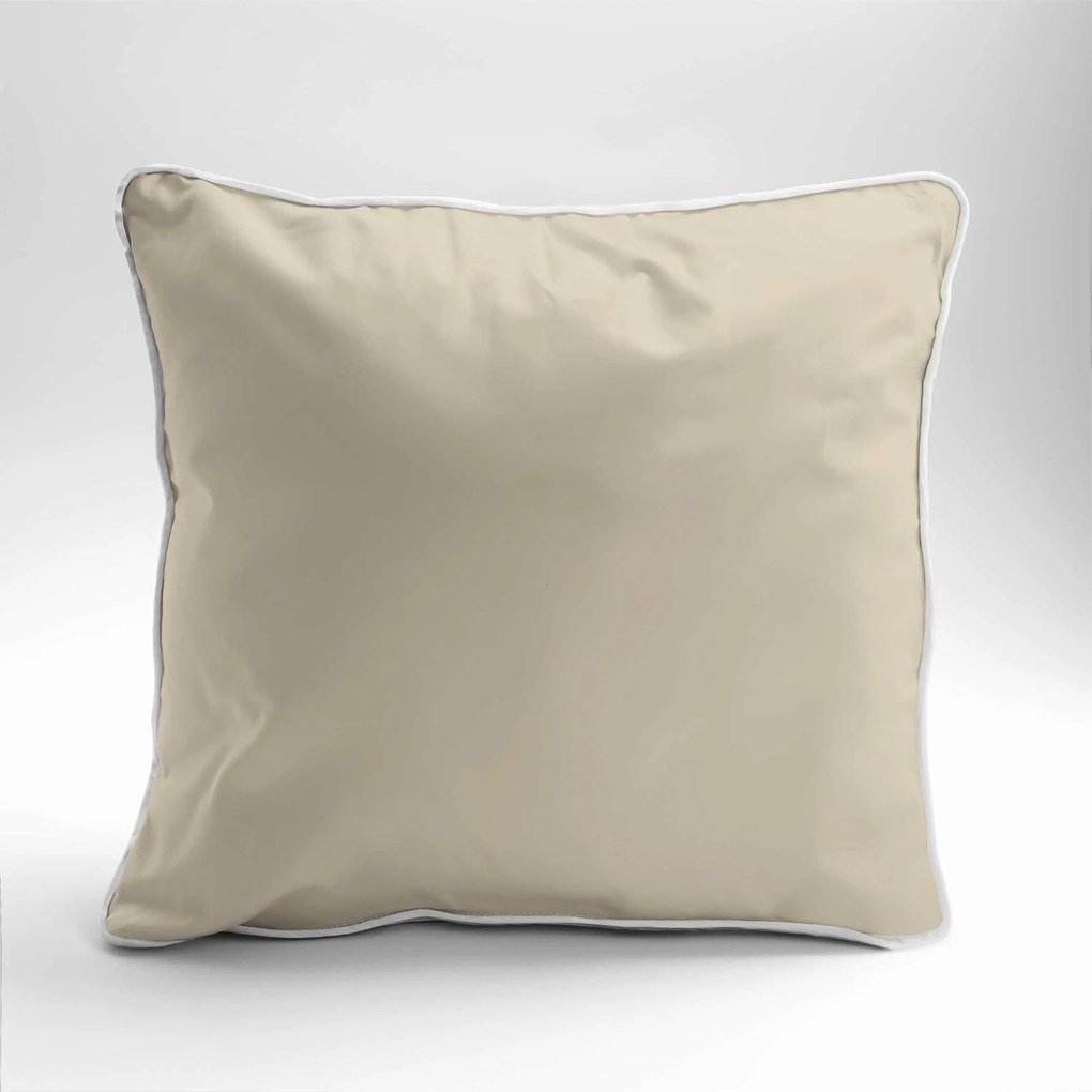 Detexpol Saténový povlak na polštář 40x40 světle béžový s lemováním Mako Satin 62