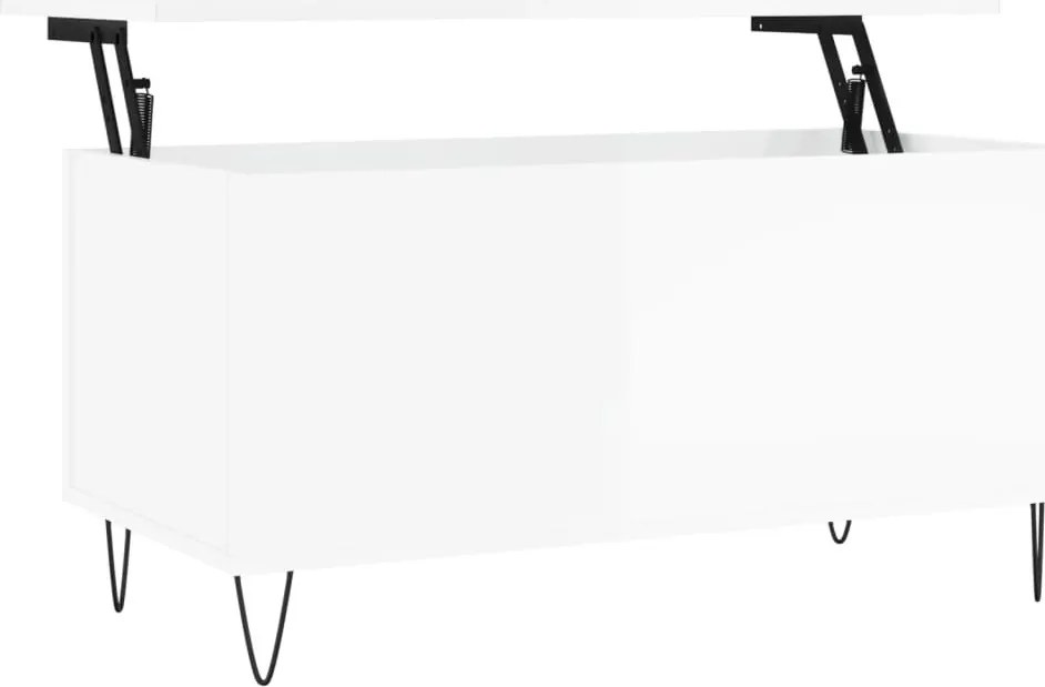 vidaXL Konferenční stolek 90 x 44,5 x 45 cm kompozitní dřevo [830974] Barva: Bílá