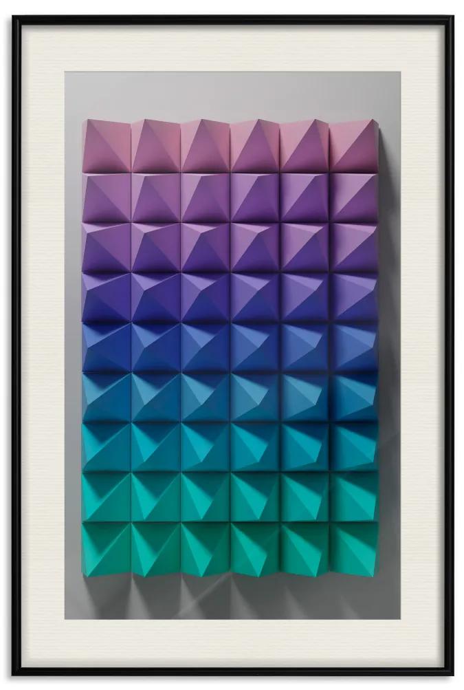 Plakát Zastavení - mnohobarevná kompozice geometrického tvaru s 3D efektem