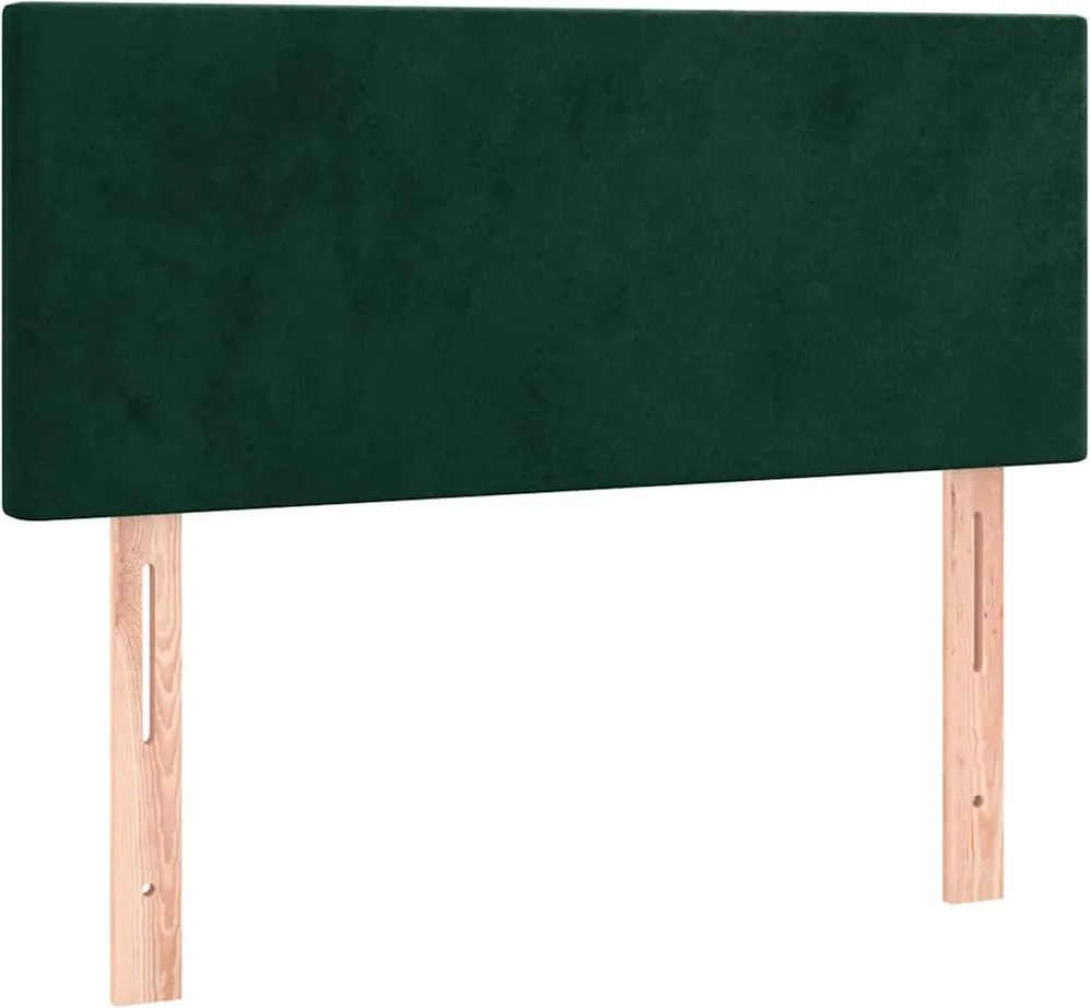 Čelo postele s LED tmavě zelené 90x5x78/88 cm samet 3121371