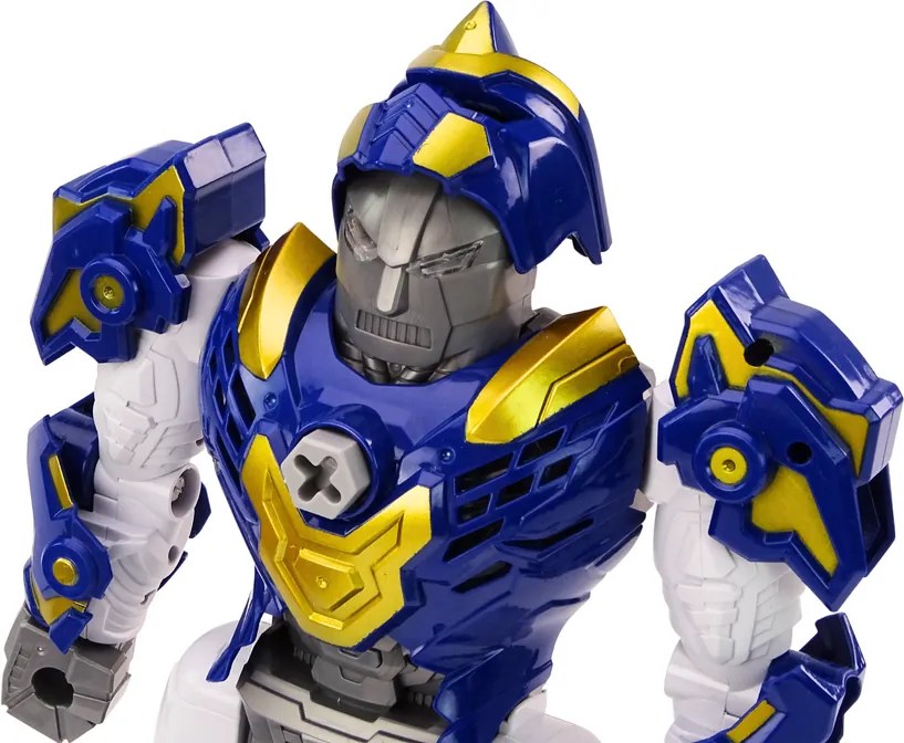 LEAN Toys Robot na šroubování, zbraň, vrtačka, šroubovák, světla, zvuk, tmavě modrý