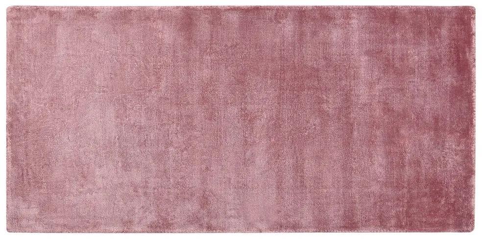 Viskózový koberec 80 x 150 cm růžový GESI II Beliani