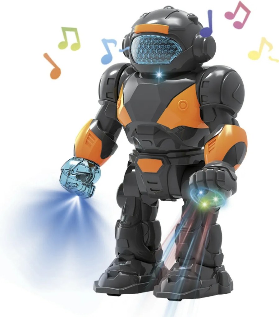 Teddies Robot chodící, 22 cm, na baterie se světlem a zvukem