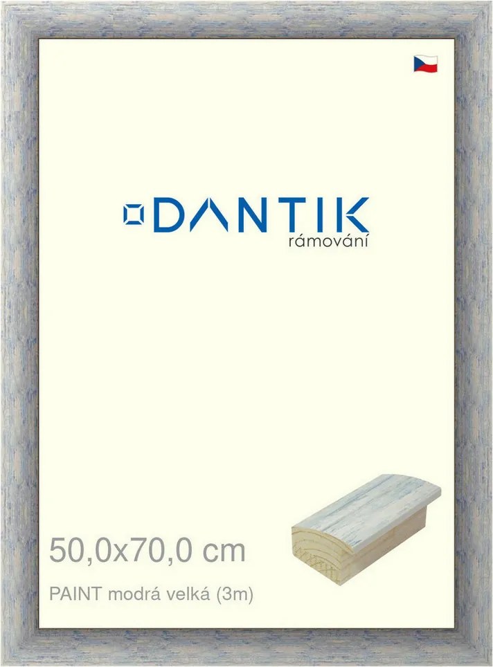 DANTIK rámeček 50x70 | PAINT modrá velká (Plexi Čiré)