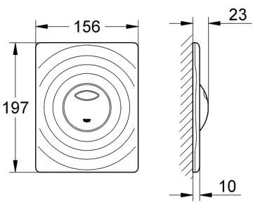 GROHE 38861000 - Ovládací tlačítko SURF 156 × 197 mm lesklý chrom