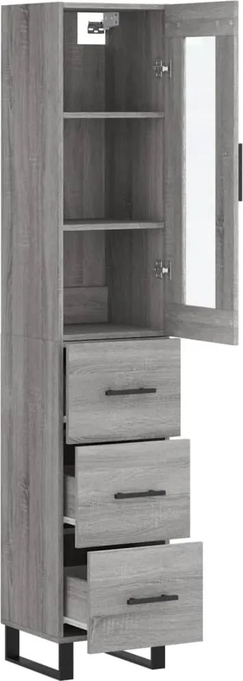 Skříň highboard šedá sonoma 34,5 x 34 x 180 cm kompozitní dřevo 3199263