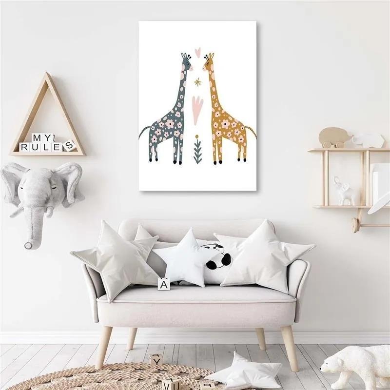 Obraz na plátně Žirafa Zvířata Akvarel - 60x90 cm