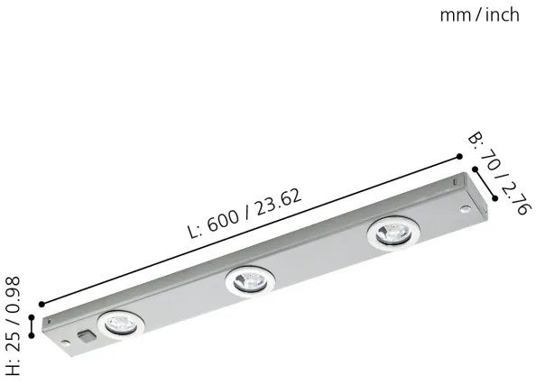 Eglo 93707 - LED bodové svítidlo KOB 3xLED/2,3W/230V