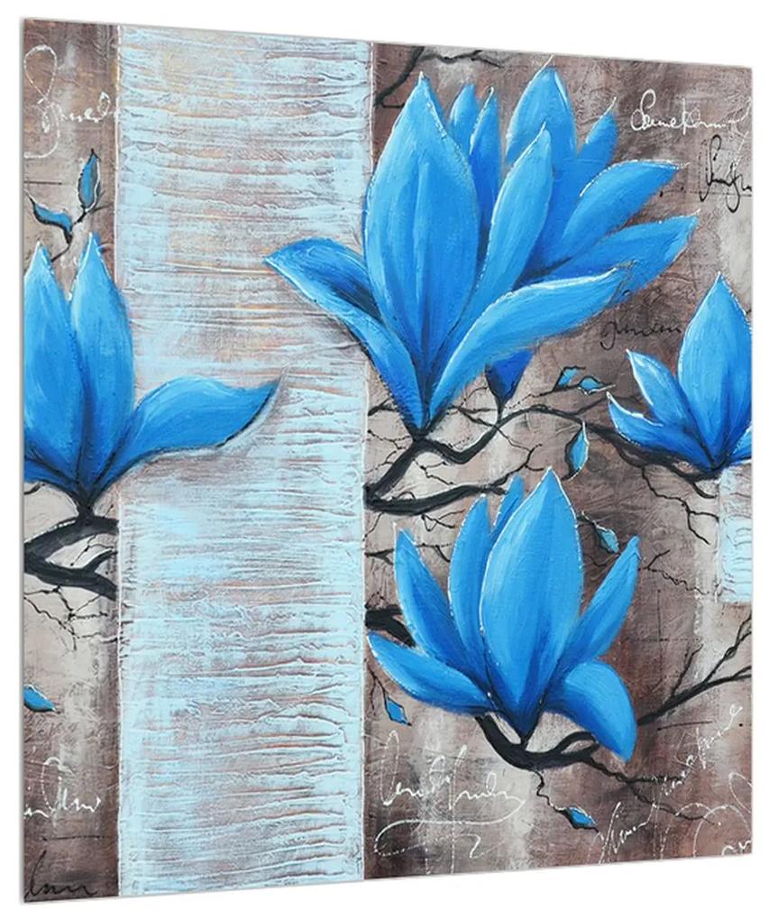 Obraz modrých květů (40x40 cm)