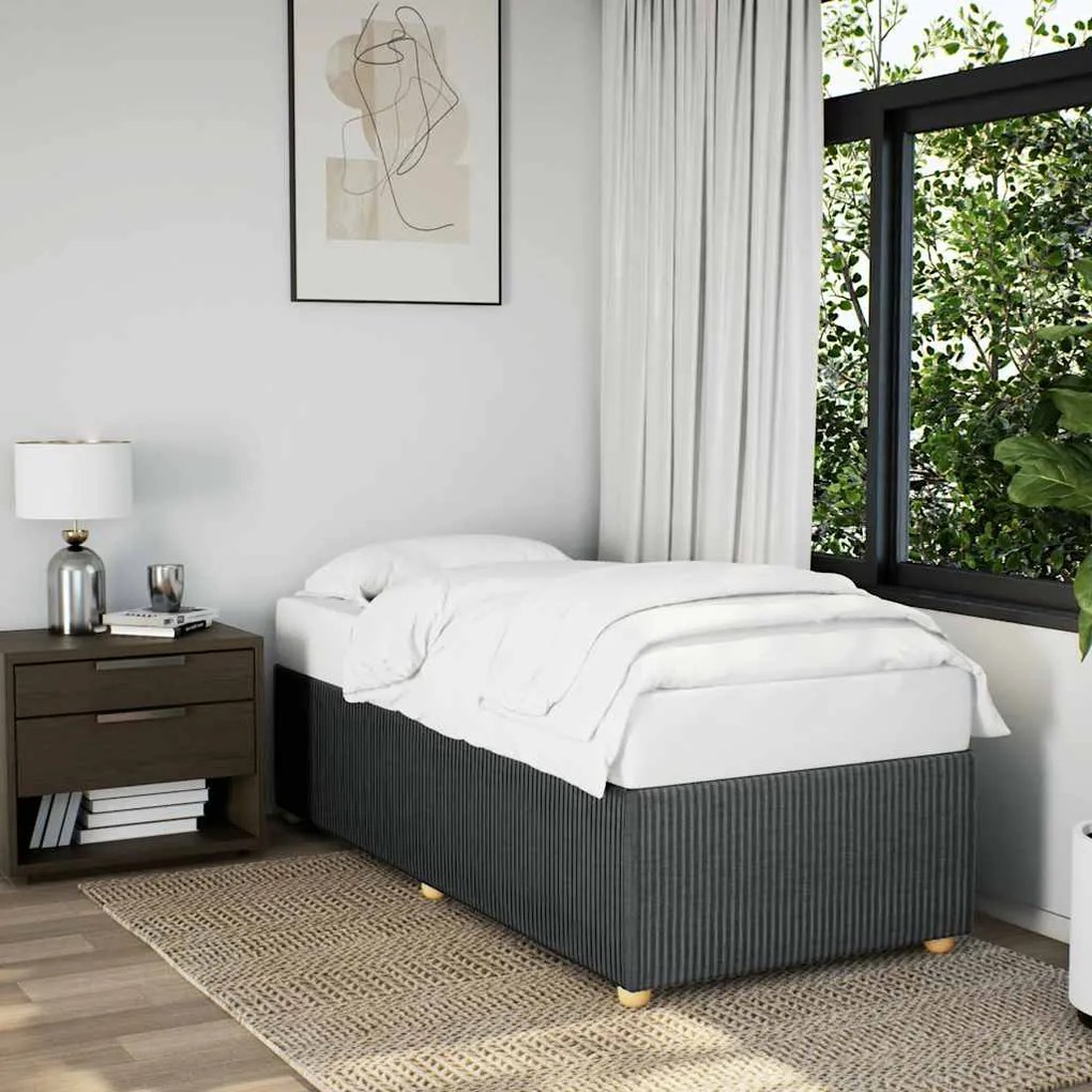 Rám postele bez matrace tmavě šedá 80 x 200 cm textil 3284894