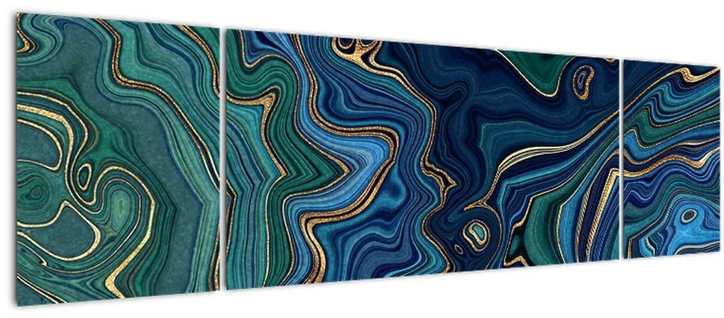 Obraz - Zeleno-modrý mramor (170x50 cm)