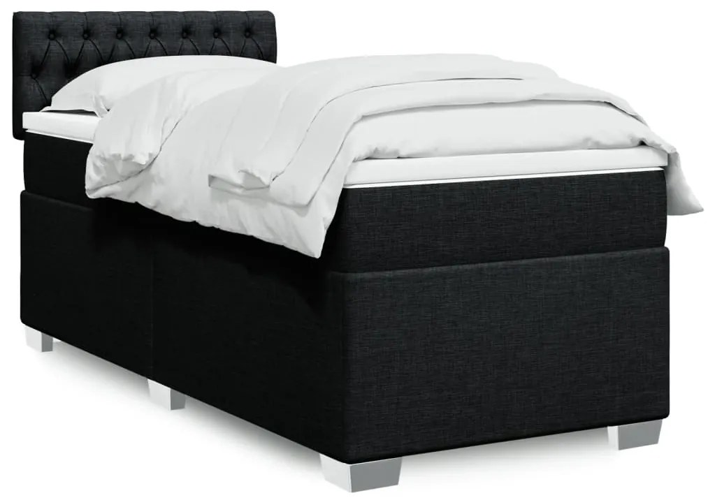 Box spring postel s matrací černá 80 x 200 cm textil 3288024