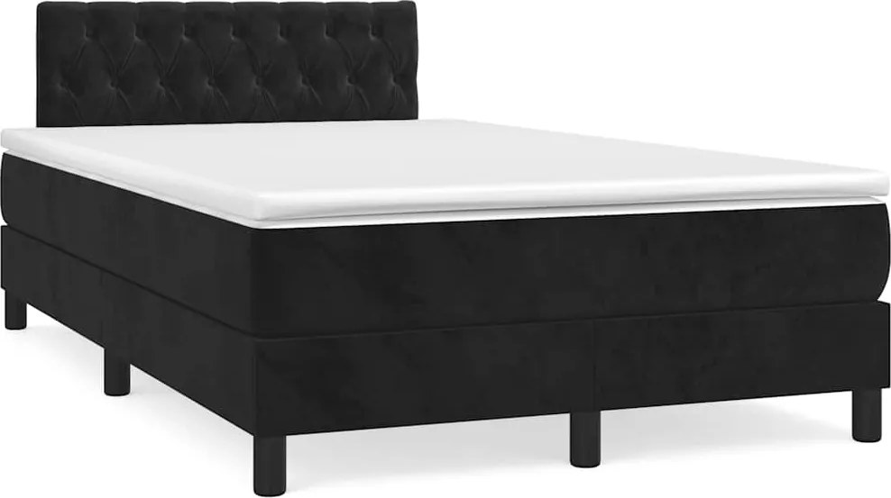Box spring postel s matrací černá 120 x 200 cm samet 3141475