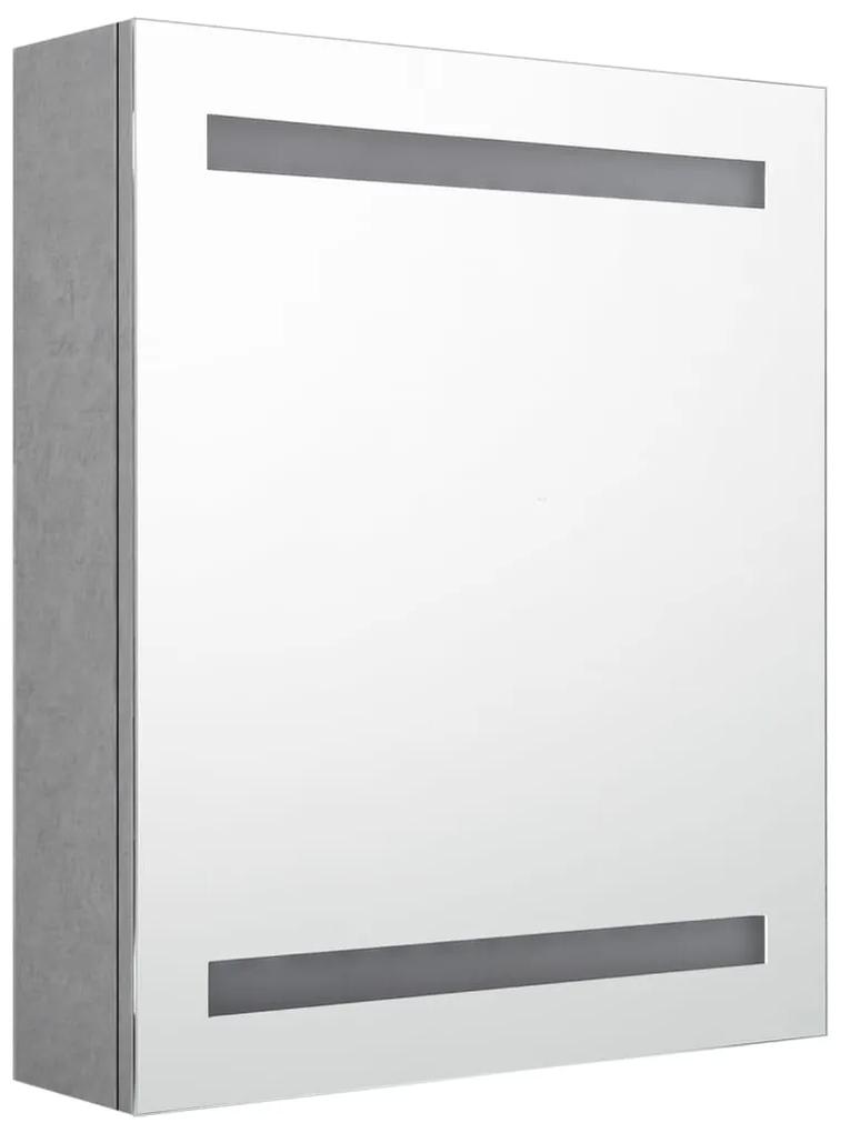 LED koupelnová skříňka se zrcadlem betonově šedá 50x14x60 cm