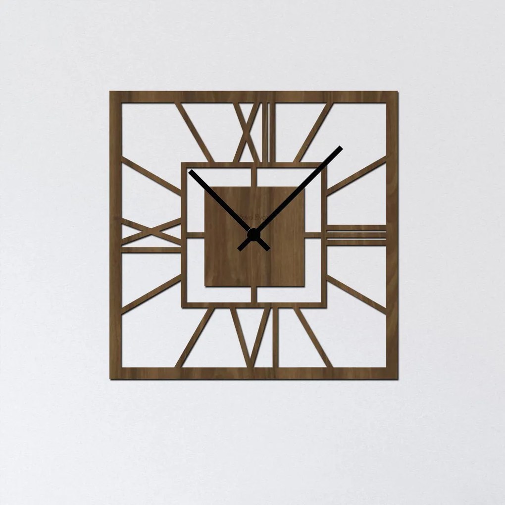 dřevo života Nástěnné hodiny SQUARE Zvolte barvu dekoru: Dub Sonoma, Zvolte velikost hodin (cm): 40x40, Barva ručiček: Stříbrné