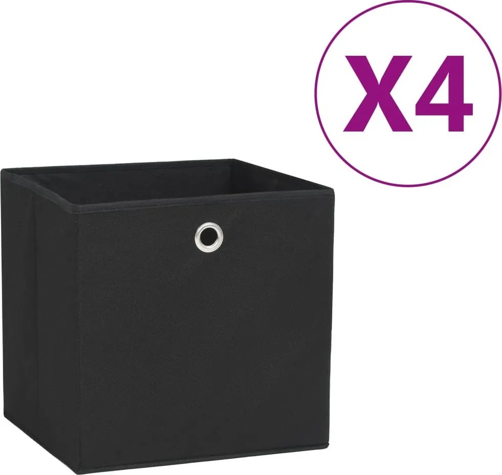 vidaXL Úložné boxy 4 ks netkaná textilie 28 x 28 x 28 cm [325188] Barva: bílá s víky