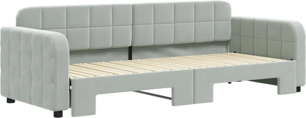 Válenda s přistýlkou světle šedá 80 x 200 cm samet 3196922