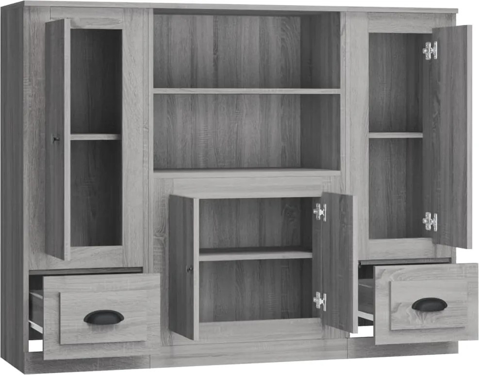 Příborníky 3 ks šedé sonoma kompozitní dřevo 3185317