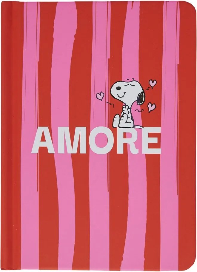 PEANUTS Notýsek A6 "Amore" - červená/růžová