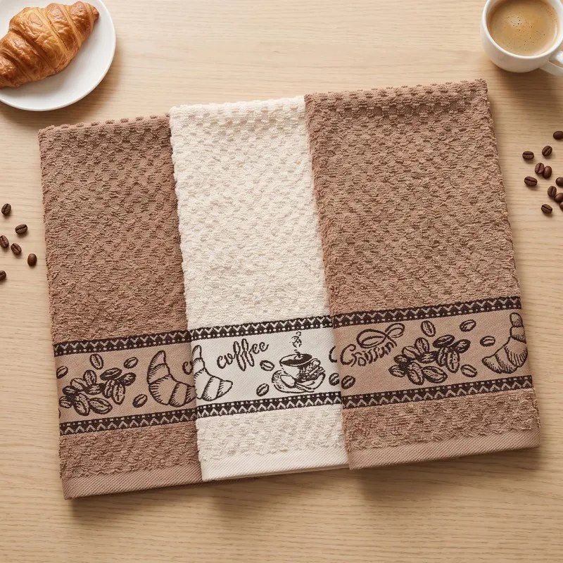 Froté utěrky na nádobí Coffe Time set 3 ks