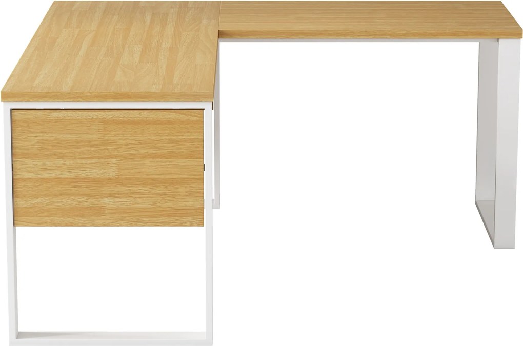 Rohový kancelářský stůl Houseland Nuvia Home 01 160 cm dub/bílý