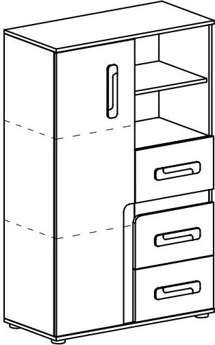 Casarredo - Komfort nábytek Dětská komoda APETTITA 6 antracit/růžová