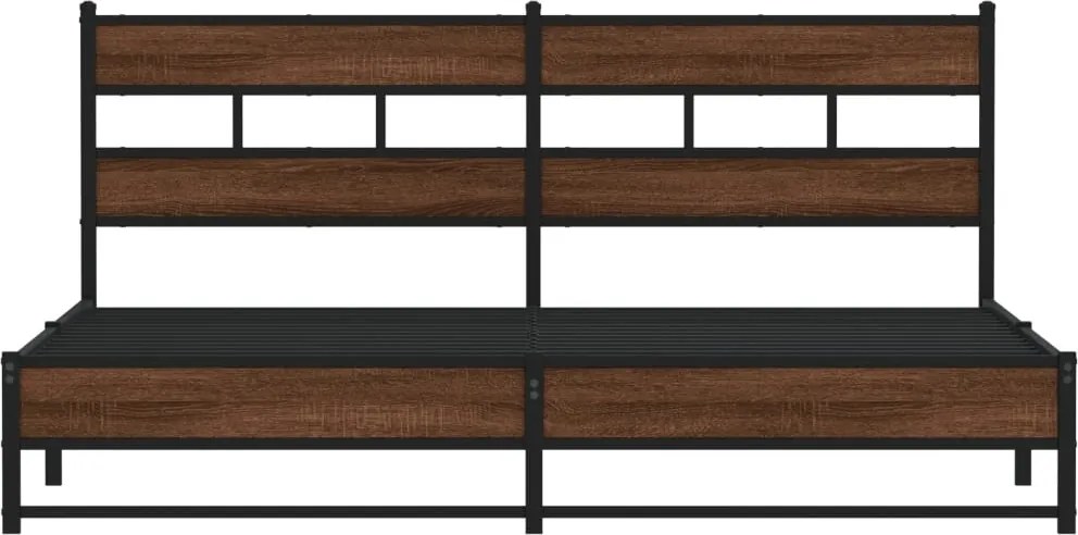 Kovový rám postele bez matrace hnědý dub 180 x 200 cm 3308512