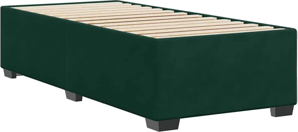 Rám postele bez matrace tmavě zelená 90 x 190 cm samet 3284604