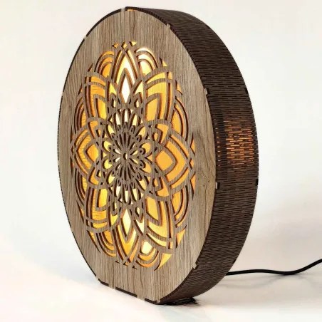 Dřevěná LED lampa Mandala se stmíváním | Stolní svítidlo| SENTOP LED0608