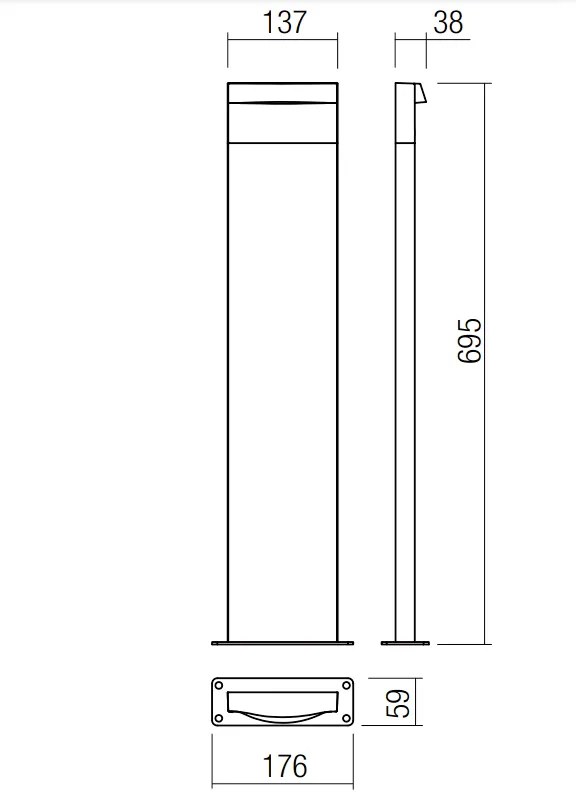 Zahradní sloupková lampa Redo POLIFEMO 90429/LED 8W/hnědá