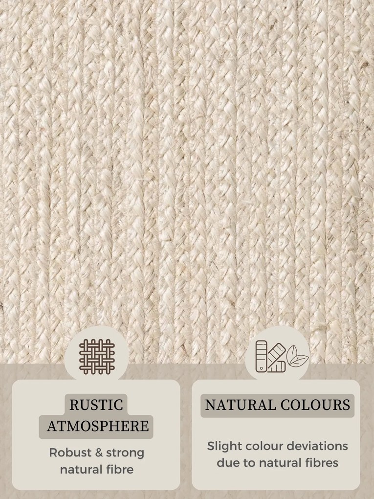 Hanse Home, Kusový koberec Jute Braided 106007 Ivory ovál, 160x230 ovál, béžová, chodba / předsíň