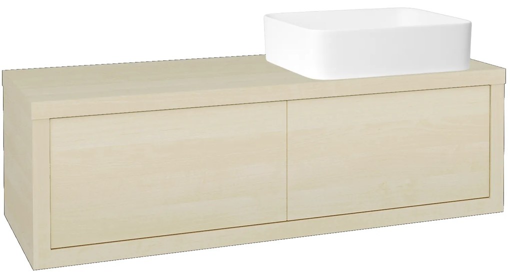 Dřevojas Koupelnová skříň STORM SZZ2 120 (umyvadlo Joy) Varianta: L01 Bílá vysoký lesk / IND Individual / Levé