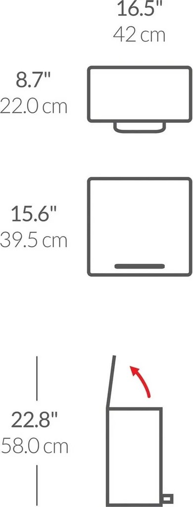 Simplehuman Mini pedálový odpadkový koš na tříděný odpad 15 l, bílá