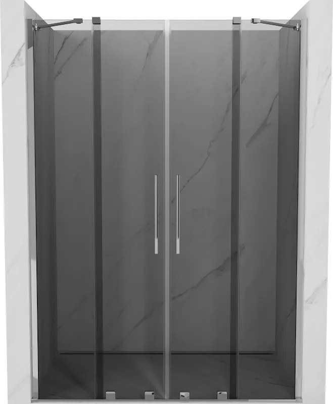 Mexen Velar Duo, posuvné sprchové dveře do otvoru 160 cm, 8mm šedé sklo, chromová, 871-160-000-42-01