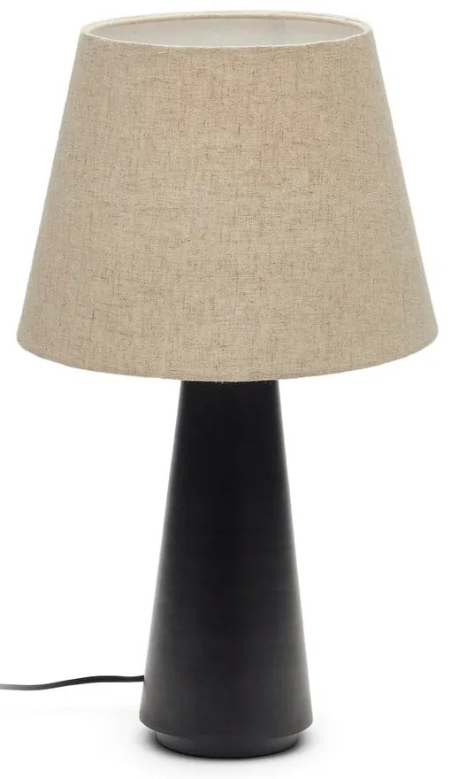 Černo-béžová stolní lampa s textilním stínidlem (výška 60 cm) Torrent – Kave Home