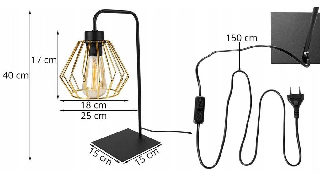Stolní lampa NUVOLA 1, 1x zlaté drátěné stínítko