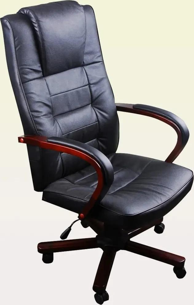 vidaXL Kancelářská židle pravá kůže [20559] Barva: Černá