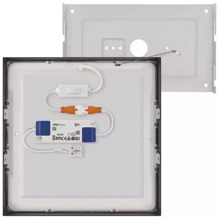 Emos lighting LED přisazený panel NEXXO 22,5cm, 21W, CCT, čtvercový Barva: Černá