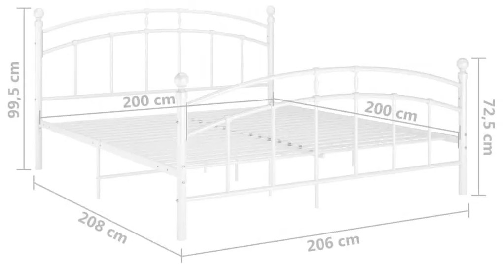 Rám postele bílý kov 200 x 200 cm,  324986