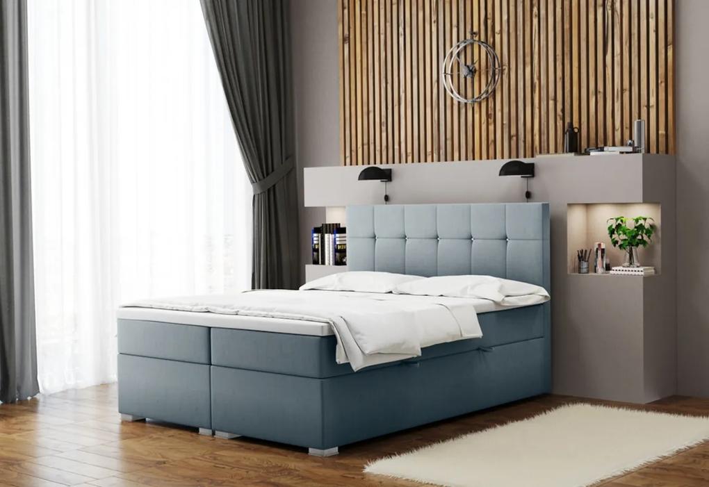 Čalouněná postel boxspring LINDT + topper, 160x200, matt velvet 83