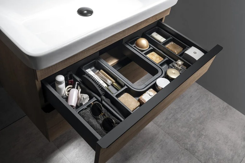 Sapho Sapho, LINDO boení organizér, sada 2ks, 114x36x323 mm, plast, antracit, LD002