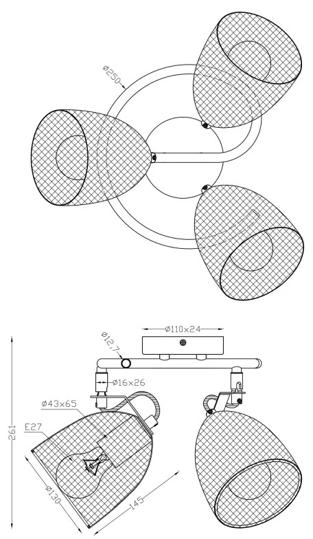 GLOBO JOSINA 54034-3 Stropní svítidlo