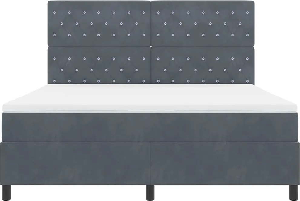 Postel s boxspringem s matrací Tmavě šedá 180 x 200 cm samet 3339783