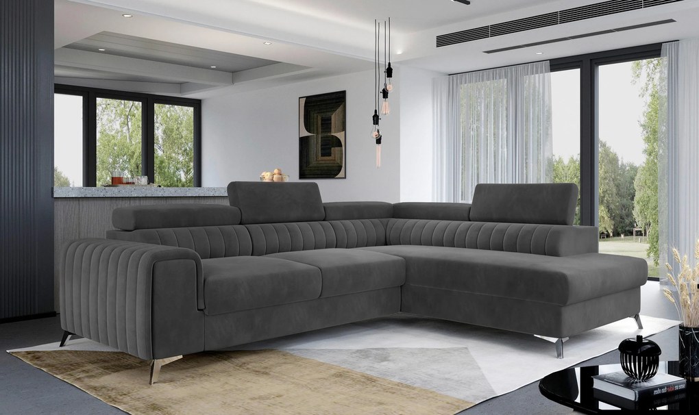 XXXLutz ROHOVÁ SEDAČKA, textil, antracitová MID.YOU - Sedací soupravy - 00000L001712