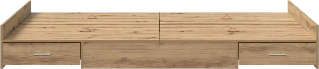 Rám postele s úložným prostorem Artisanový dub 120 x 200 cm 3335308