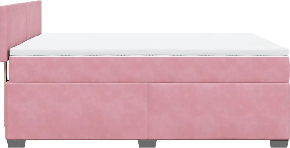 Box spring postel s matrací růžová 140x200 cm samet 3288629