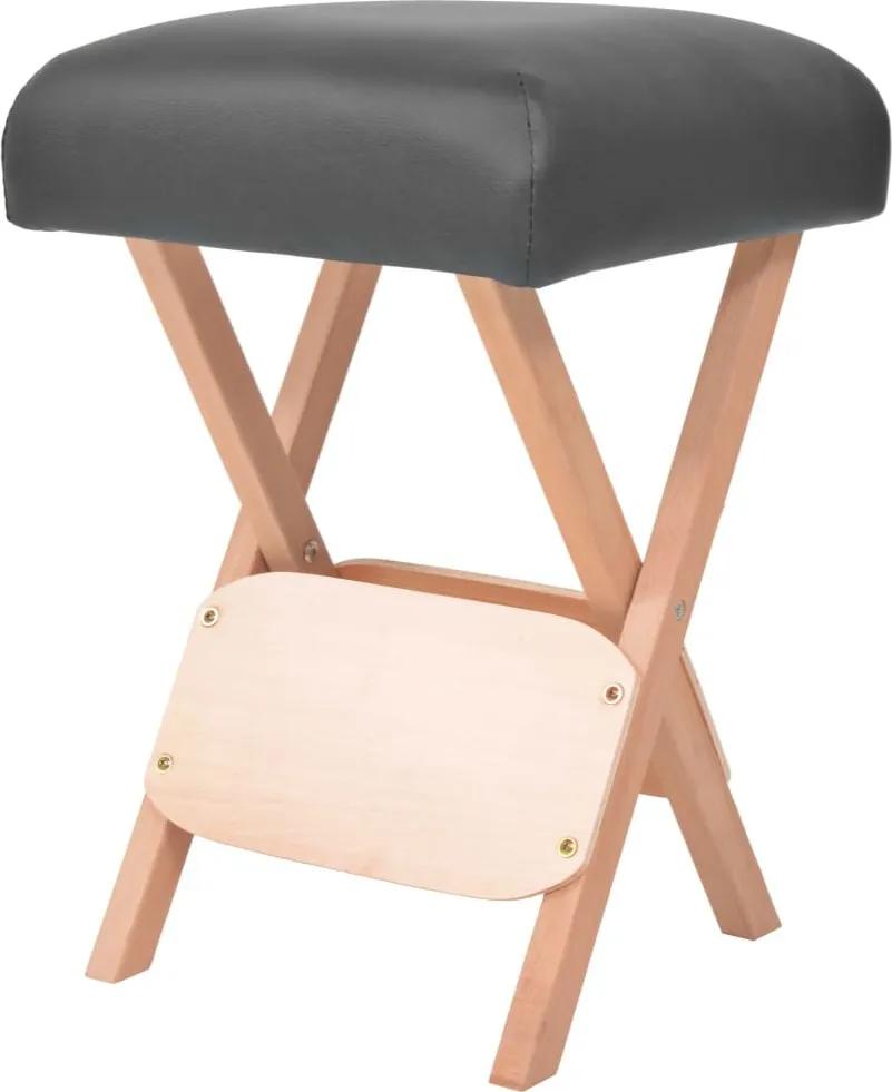 vidaXL Skládací masážní stolička 12 cm silný sedák 2 podhlavníky [110147] Barva: Černá