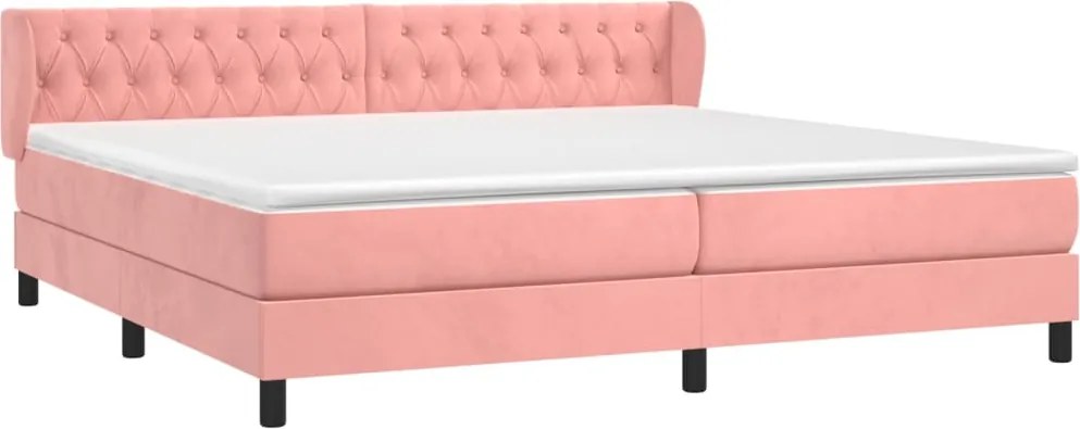 Box spring postel s matrací růžová 200x200 cm samet 3127696