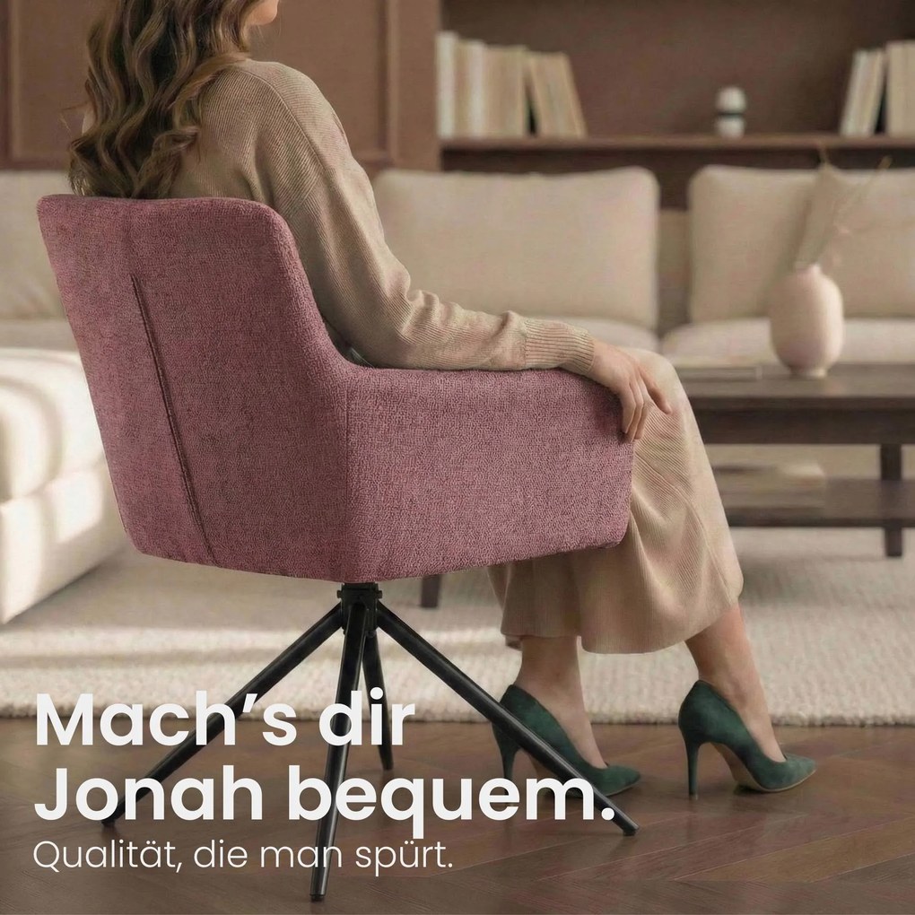 Sada 2 jídelních židlí Jonah látka – rubínově červená