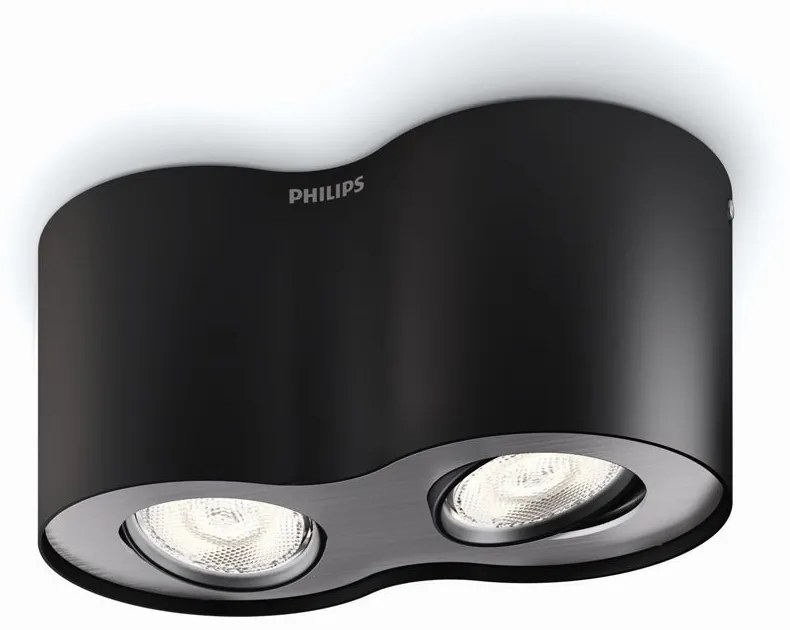 LED Stropní bodové svítidlo Philips Phase 53302/30/16 černé 2700K